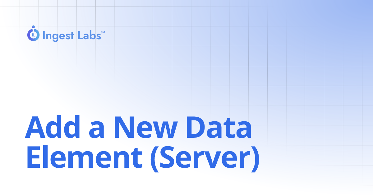 Add a New Data Element (Server) | Ingets Labs Documentation