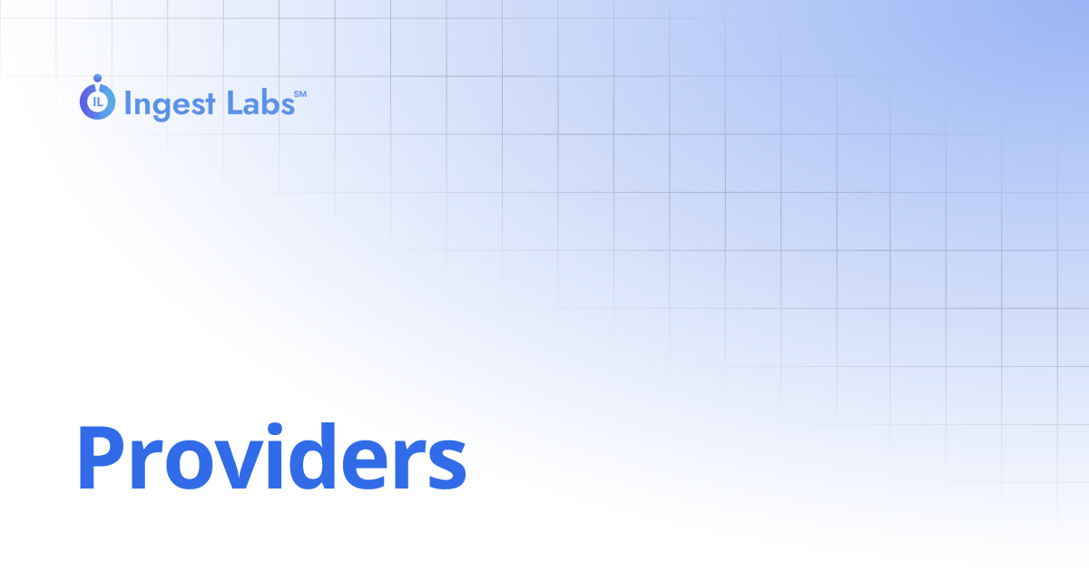 Providers | Ingets Labs Documentation